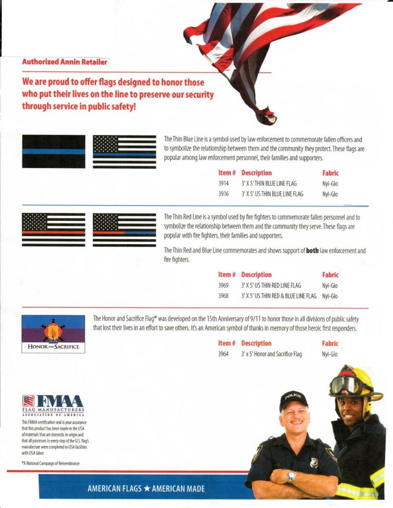 Red & Blue Line Service Flags - United States Flag Service